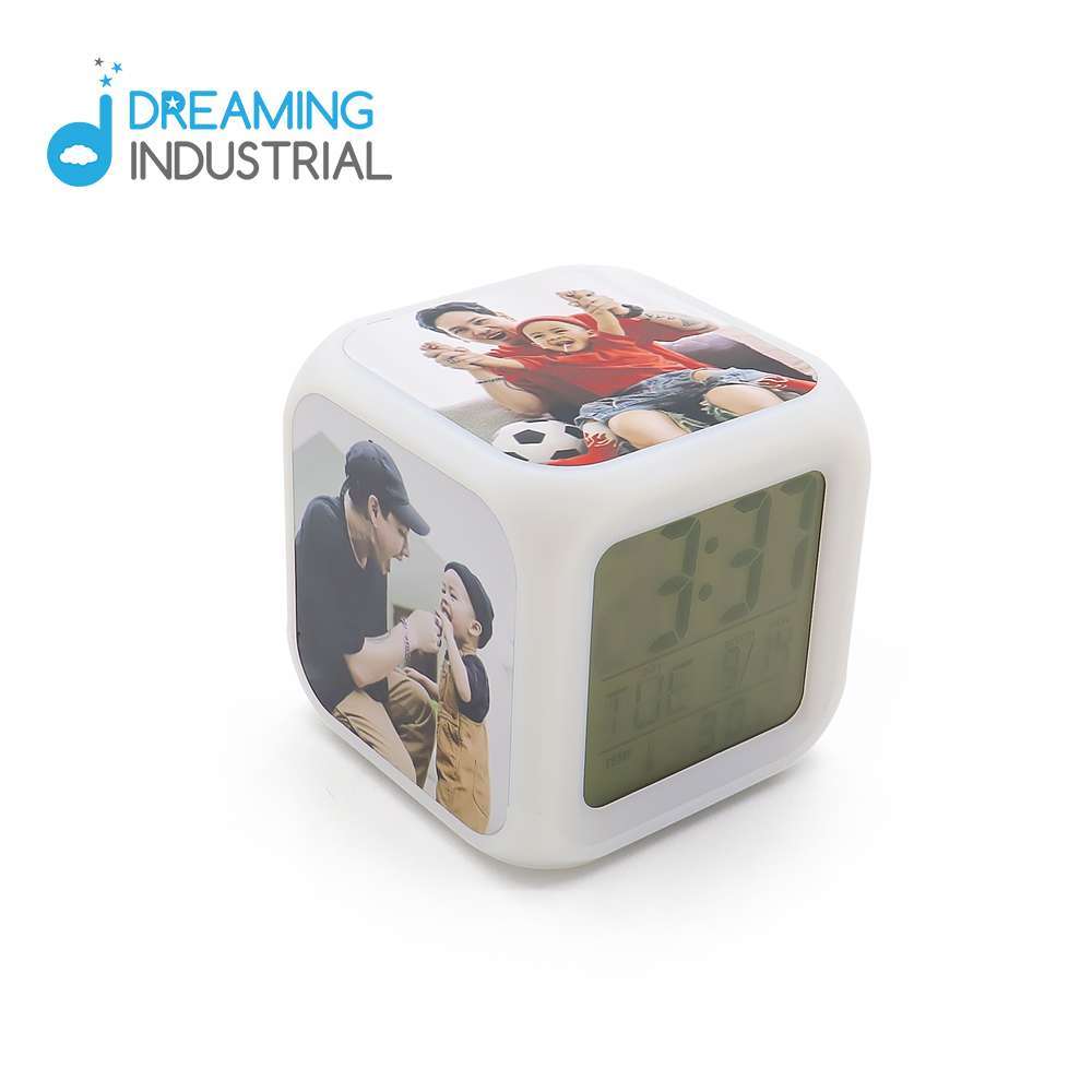 Sublimation Blanks Digital Alarm Clock with 7 Different Colors Changing ...